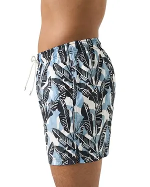 Eton Tropical Leaf Print Swim Shorts