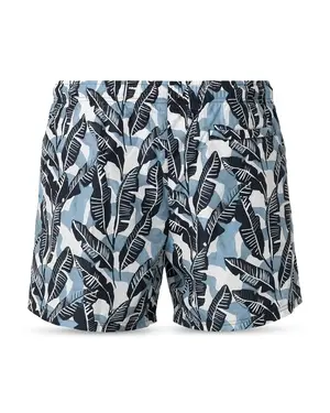 Eton Tropical Leaf Print Swim Shorts