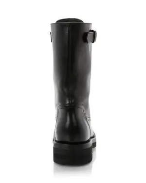 Alexander McQueen Leather Buckled Zip-up Boots