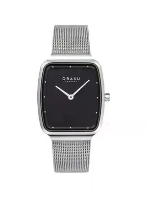 OBAKU Tern Lille 27mm Watch With Mesh Strap - Black