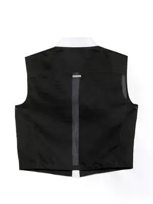 Iceberg Eyelet Embellished Sleeveless Cropped Blouse