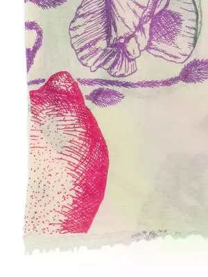 MOULETA Floral-print Frayed Scarf