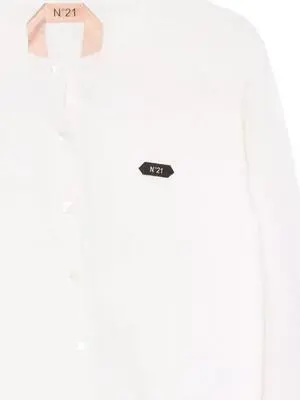 N°21 Logo Patch Knitted Cardigan - Neutrals