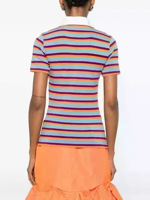 N°21 Striped Zip-up Polo Top