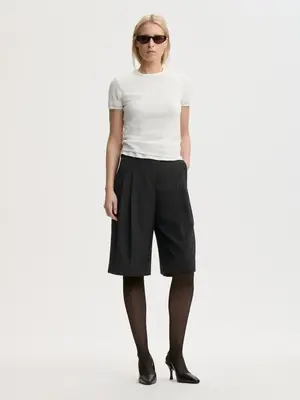 BY MALENE BIRGER Cymbaria High-waist Wide-leg Shorts - Black