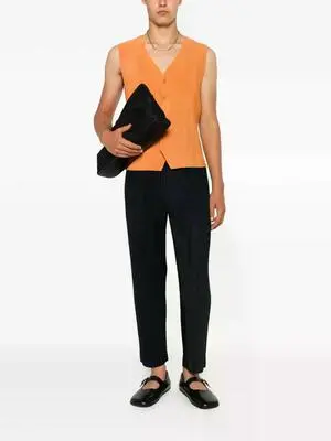 Issey Miyake Sleeveless V-neck Waistcoat - Orange