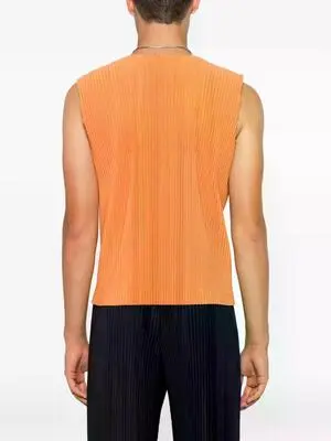Issey Miyake Sleeveless V-neck Waistcoat - Orange