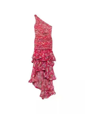 PatBO Floral-print One-shoulder Maxi Dress