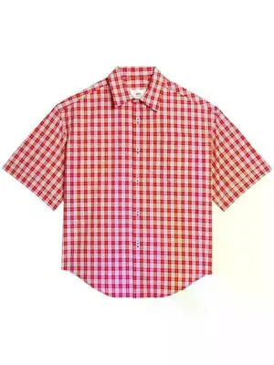 AMI Paris Checked Short-sleeve Shirt