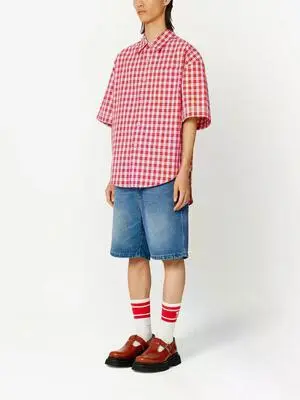 AMI Paris Checked Short-sleeve Shirt