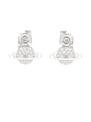 VIVIENNE WESTWOOD Tamia" Orb Earrings With Crystal Embellishments - Silver