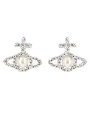 VIVIENNE WESTWOOD Olympia Pearl Orb Earrings - Silver