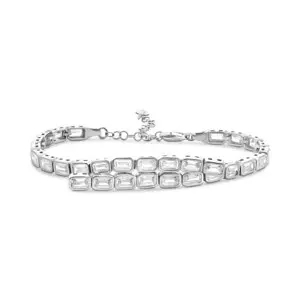 SHYMI Emerald Cut Bezel Set Tennis Bracelet