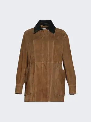 Nour Hammour Grange Suede And Lambskin Jacket - Camel