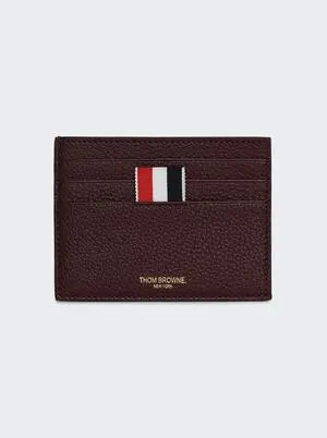 Thom Browne Single Card Holder With Note Compartment Dk Burgundy - Red