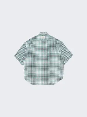 Acne Studios Checked Flannel Shirt Turquoise And White