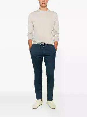 Eleventy Ribbed Trim Layered Neck Sweater