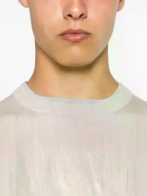 Eleventy Ribbed Trim Layered Neck Sweater