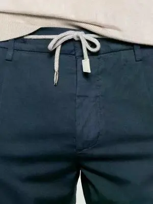 Eleventy Drawstring Waist Pleated Trousers - Blue