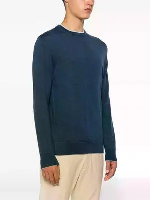 Eleventy Contrast Trim Crew Neck Sweater