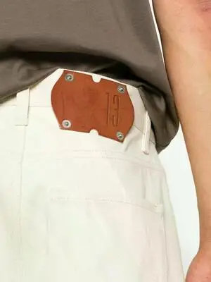 3DICI Logo Patch Wide Leg Denim Shorts