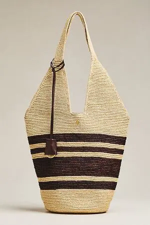 ANINE BING Leah Striped Hobo Bag