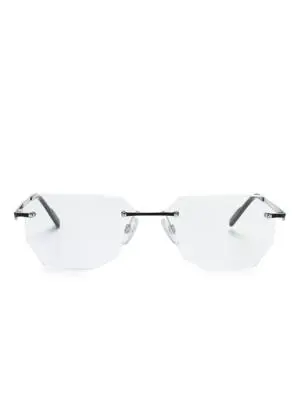 Cazal Frameless Design Eyeglasses With Engraved Logo - Black
