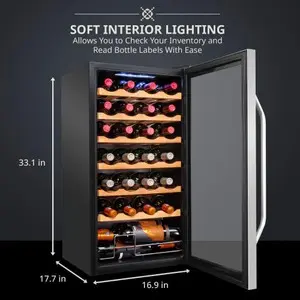 IVATION 28 Bottle Compressor Wine Refrigerator - Silver