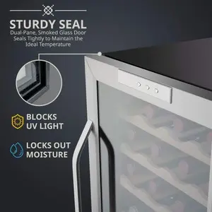 IVATION 28 Bottle Compressor Wine Refrigerator - Silver