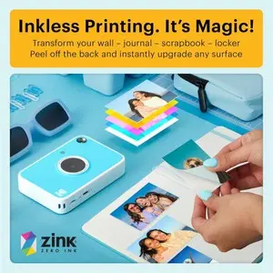 KODAK Printomatic+ Instant Camera Bundle With Zink Paper - Blue