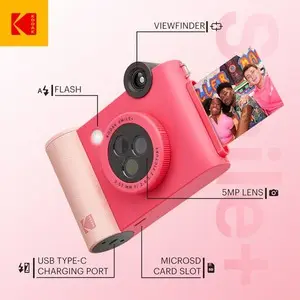 KODAK Smile+ 2-in-1 Instant Camera W/ Blue Case Bundle