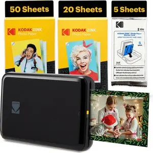 KODAK Kodak Step Instant Photo Printer Bundle With 75 Sheets Of ZINK Paper Black