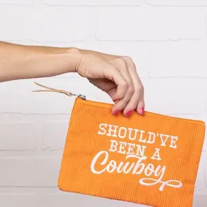 Totalee Gift Should Have Been A Cowboy" Corduroy Pouch