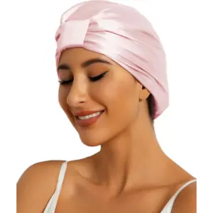 SILKSILKY SILKSILKY Pure Silk Double Layer Night Bonnet Lightpink