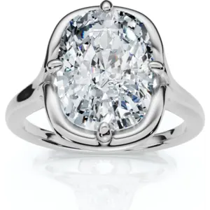 BLISS DIAMOND Sylva 3ct Elongated Cushion Lab-grown Diamond Engagement Ring In 14k Gold - 14k White Gold