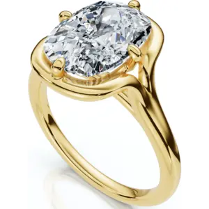 BLISS DIAMOND Sylva 3ct Elongated Cushion Lab-grown Diamond Engagement Ring In 14k Gold - 14k Yellow Gold