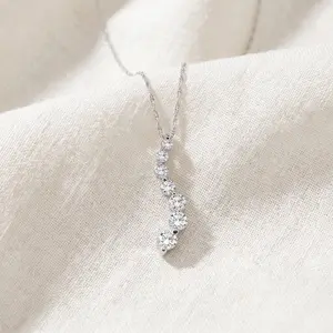 BLISS DIAMOND 1/2 Carat Lab Grown Diamond Journey Pendant Necklace