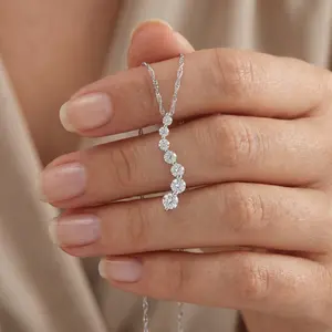 BLISS DIAMOND 1/2 Carat Lab Grown Diamond Journey Pendant Necklace
