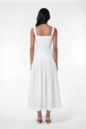 NICHOLAS Elin Gathered Midi Skirt - Ivory