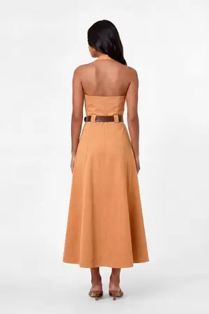 NICHOLAS Anastasia Belted Halterneck Midi Dress - Mango