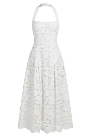 NICHOLAS Elisabeth Broderie Lace Halter Dress