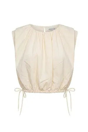 NICHOLAS Aila Cropped Top - Chalk