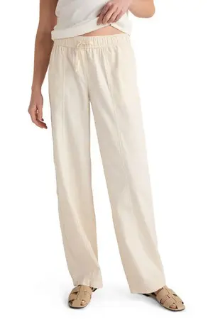HAVEN WELL WITHIN Cotton Denim Barrel Leg Pants - Ecru