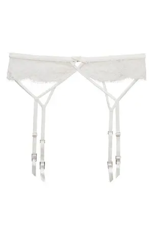 FLEUR DU MAL Frankie Lace Garter Belt - Ivory