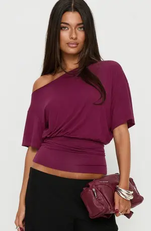 Princess Polly Ashlinn Off-the-shoulder Drapey Crop Top