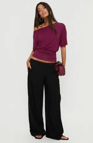 Princess Polly Ashlinn Off-the-shoulder Drapey Crop Top