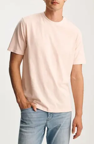 MAVI Pale Pink Slub Cotton Blend T-shirt - Silver Peony