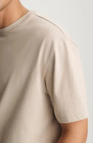 MAVI Light Tan Cotton Crewneck T-shirt - Feather Gray