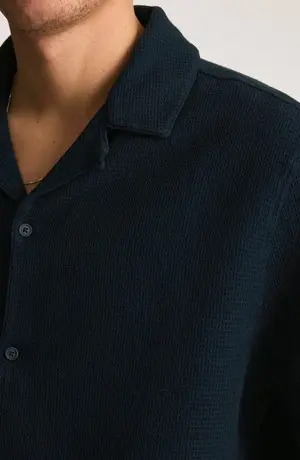 MAVI Waffle Knit Camp Shirt