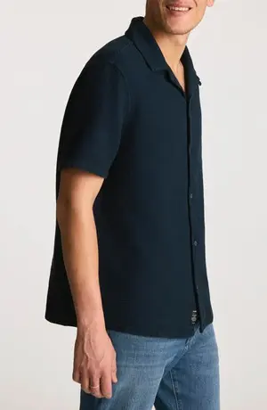 MAVI Waffle Knit Camp Shirt